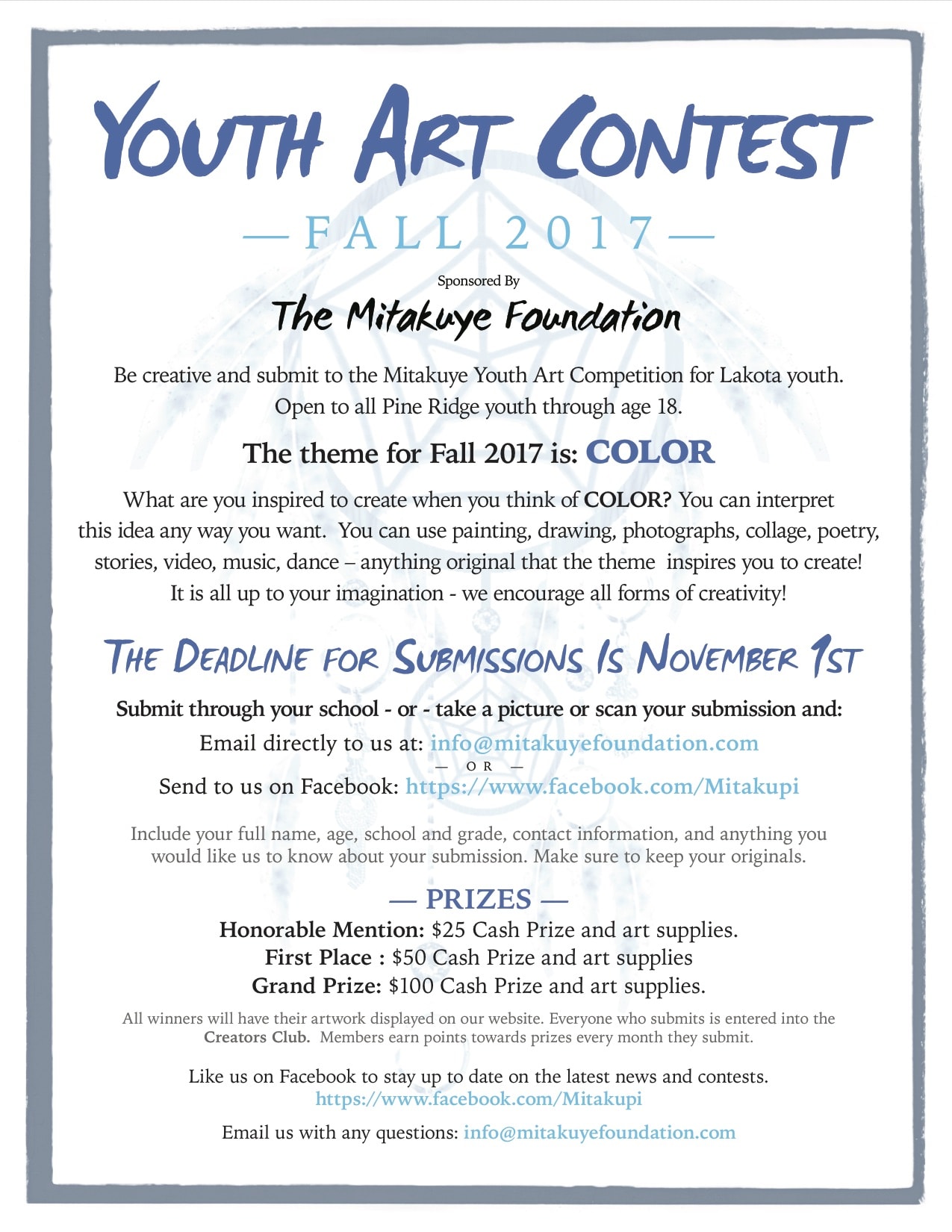 Fall Art Contest: COLOR - Mitakuye